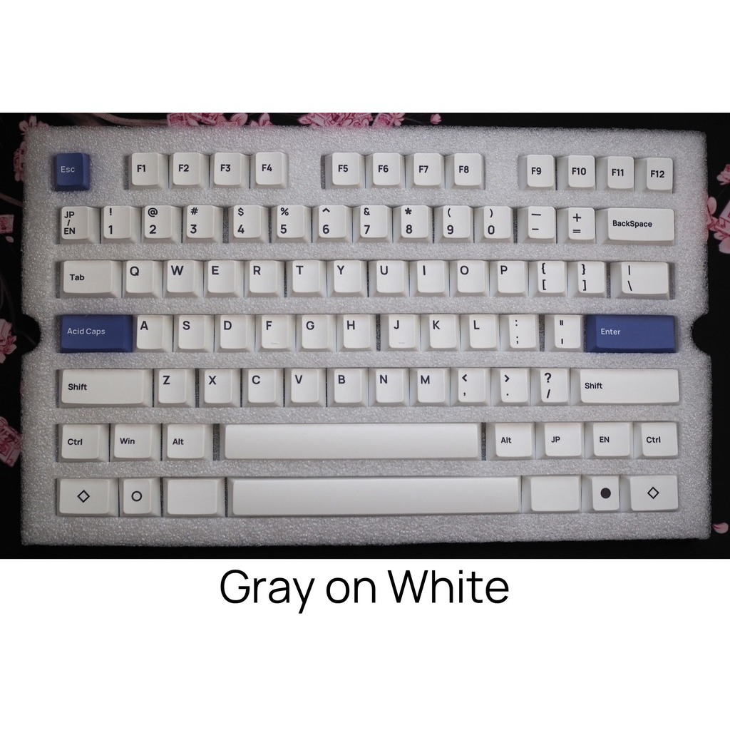 「Acid Caps ”Standard”」Gray on White｜Keeb-On!
